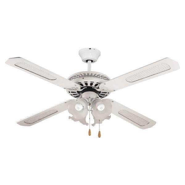 Eurolamp Ανεμιστήρας οροφής 70W με 4 φώτα E27, Φ130cm, Λευκός ...